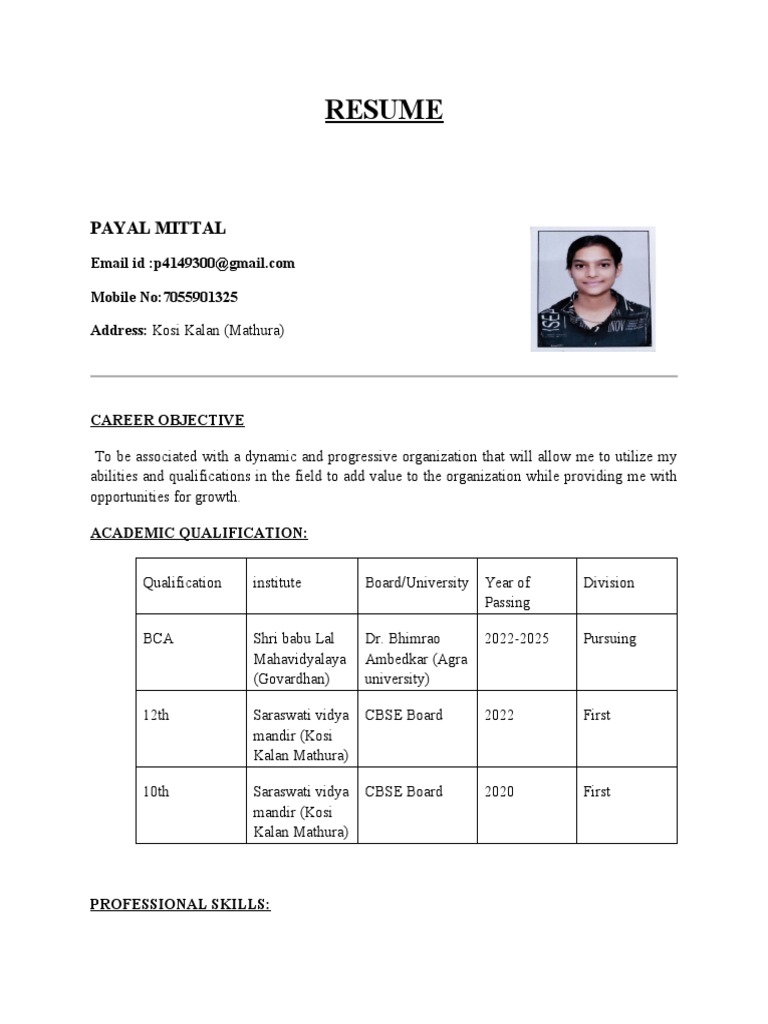 Payal CV | Download Free PDF | Search Engine Marketing | Human Communication
