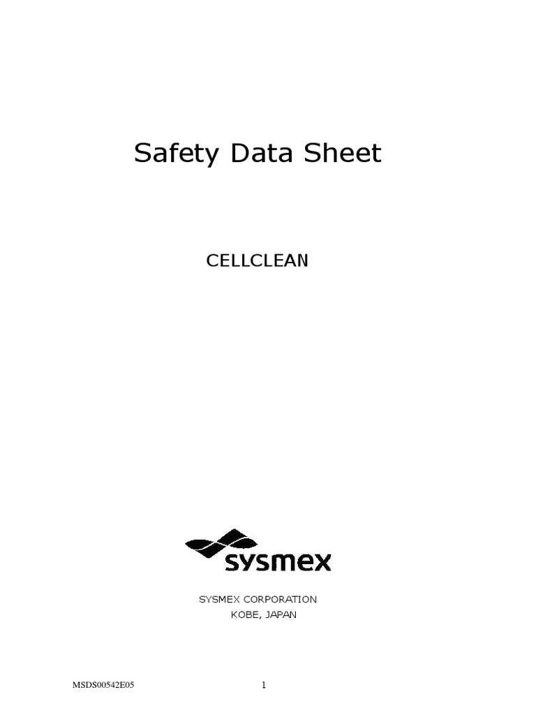 CELLCLEAN Safety Data Sheet | PDF | Wellness