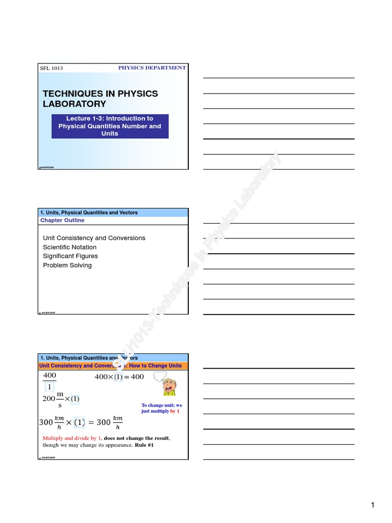 Lecture 1 3 Introduction Physical Quantities, No and Unit Student | PDF Lecture 1 3 Introduction Physical Quantities, No and Unit Student | PDF