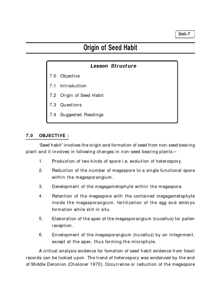 MSC Botany Paper-IV Unit-7 | PDF