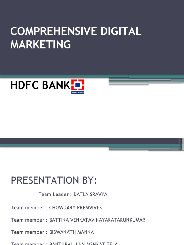 HDFC Presentation | PDF | Search Engine Optimization | Digital Marketing