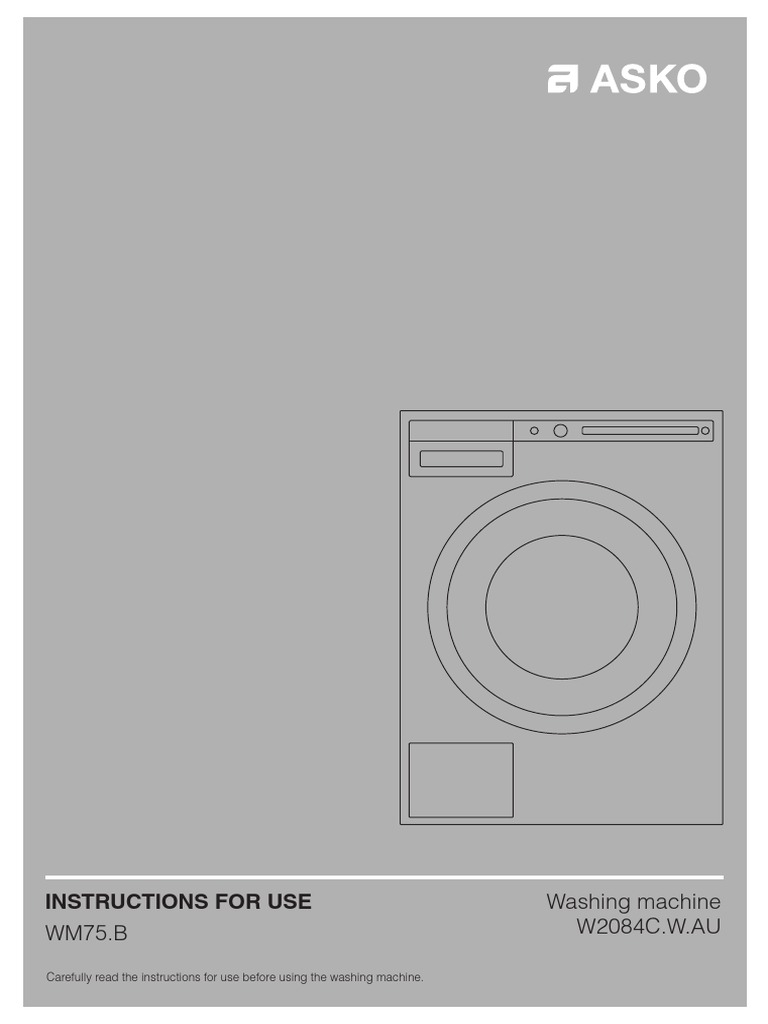 Asko Washing Machine Manual | Download Free PDF | Washing Machine | Laundry