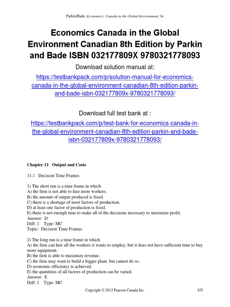 Economics Canada in The Global Environment Canadian 8th Edition Parkin ... Economics Canada in The Global Environment Canadian 8th Edition Parkin ...