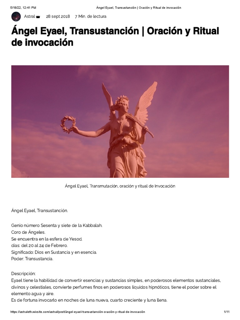 Ángel Eyael, Transustanción _ Oración y Ritual de Invocación | PDF