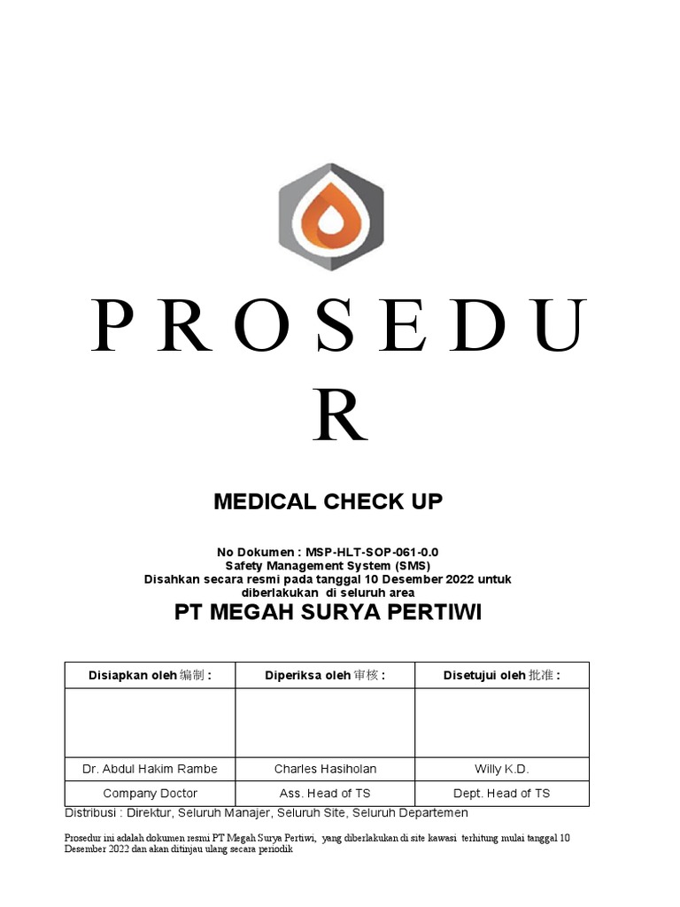 MSP - Sop.health. 061 Medical Check Up | PDF