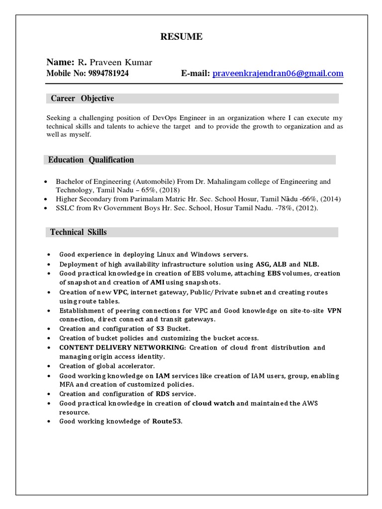 Praveen Resume | Download Free PDF | Cloud Computing | Linux