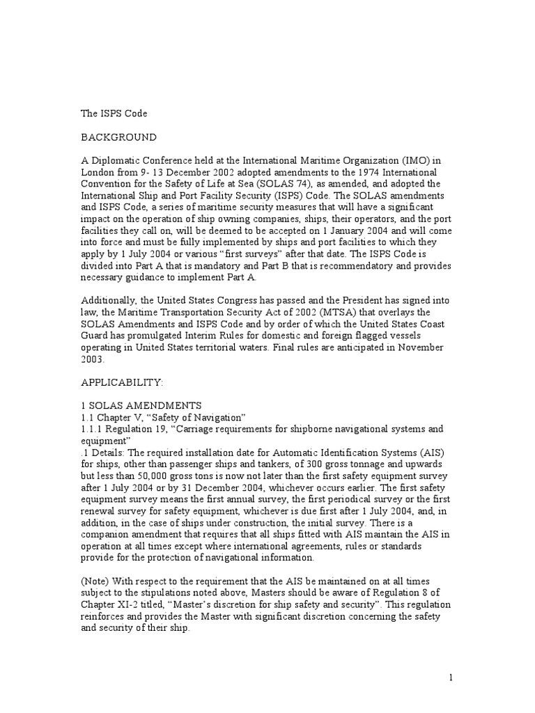 The ISPS Code | PDF