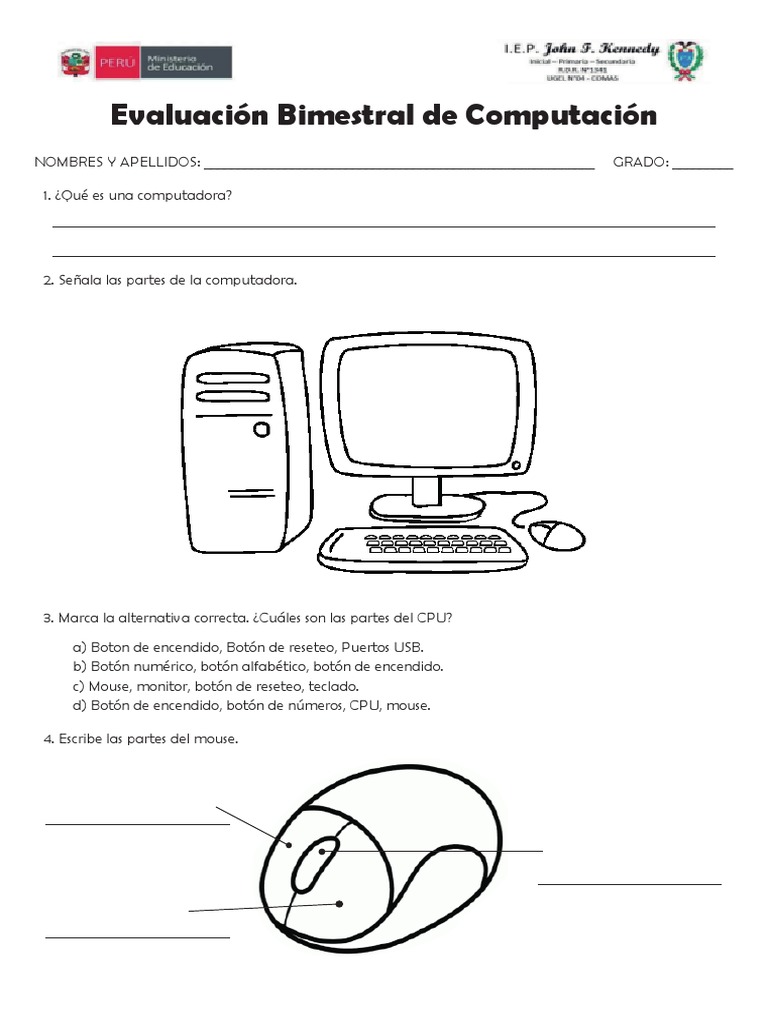 Evaluación Computación y Colores | PDF