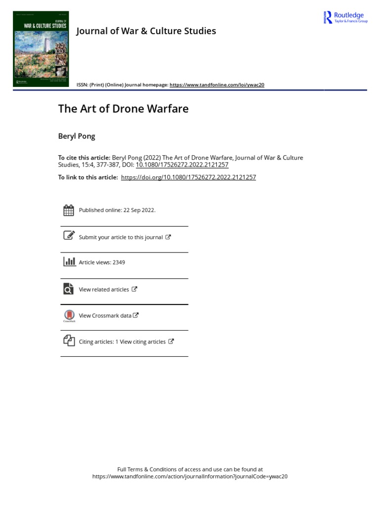 The Art of Drone Warfare Analysis | PDF | Politics | History