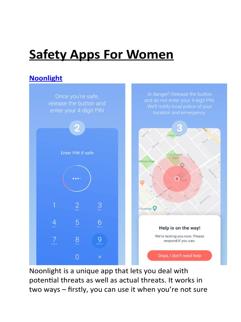 Safety Apps For Women | PDF | Mobile App | Android (Operating System)