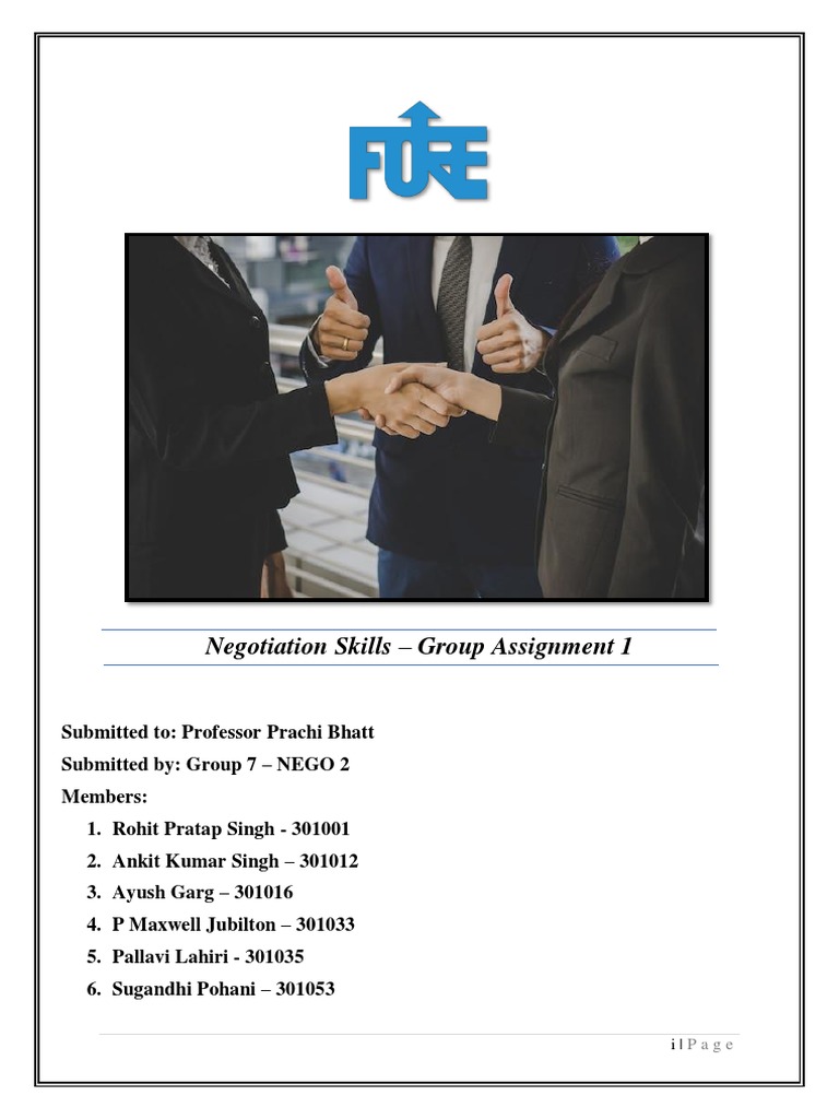 Group Assignment 1 - Group 7 | PDF | Negotiation | Anger