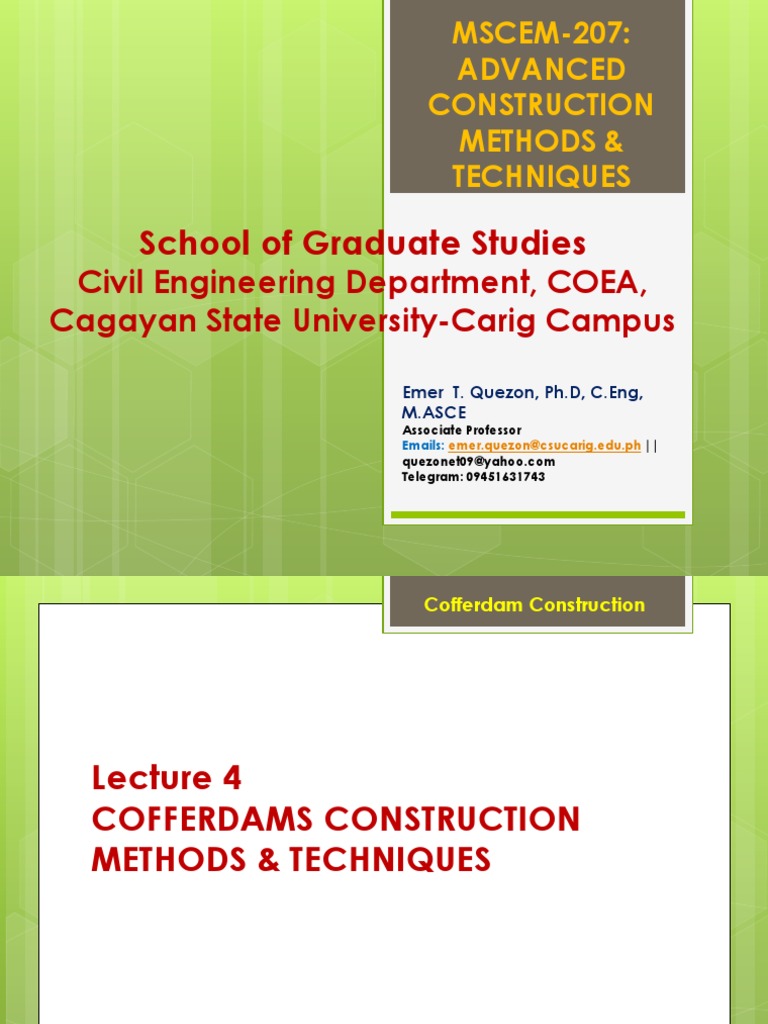Lecture 4 - Cofferdams Construction. | PDF