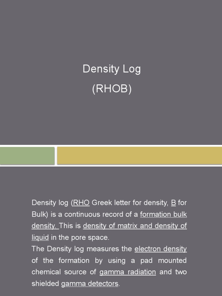 Understanding Density Logs in Geology | PDF