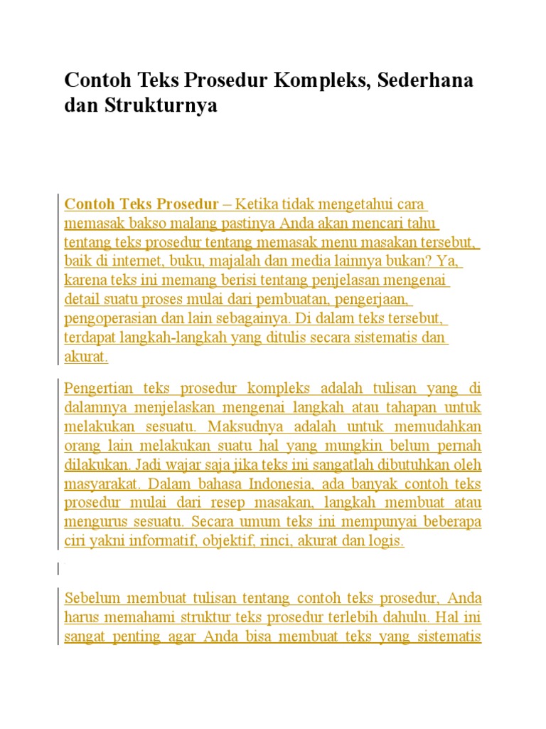 Contoh Teks Prosedur Kompleks | PDF