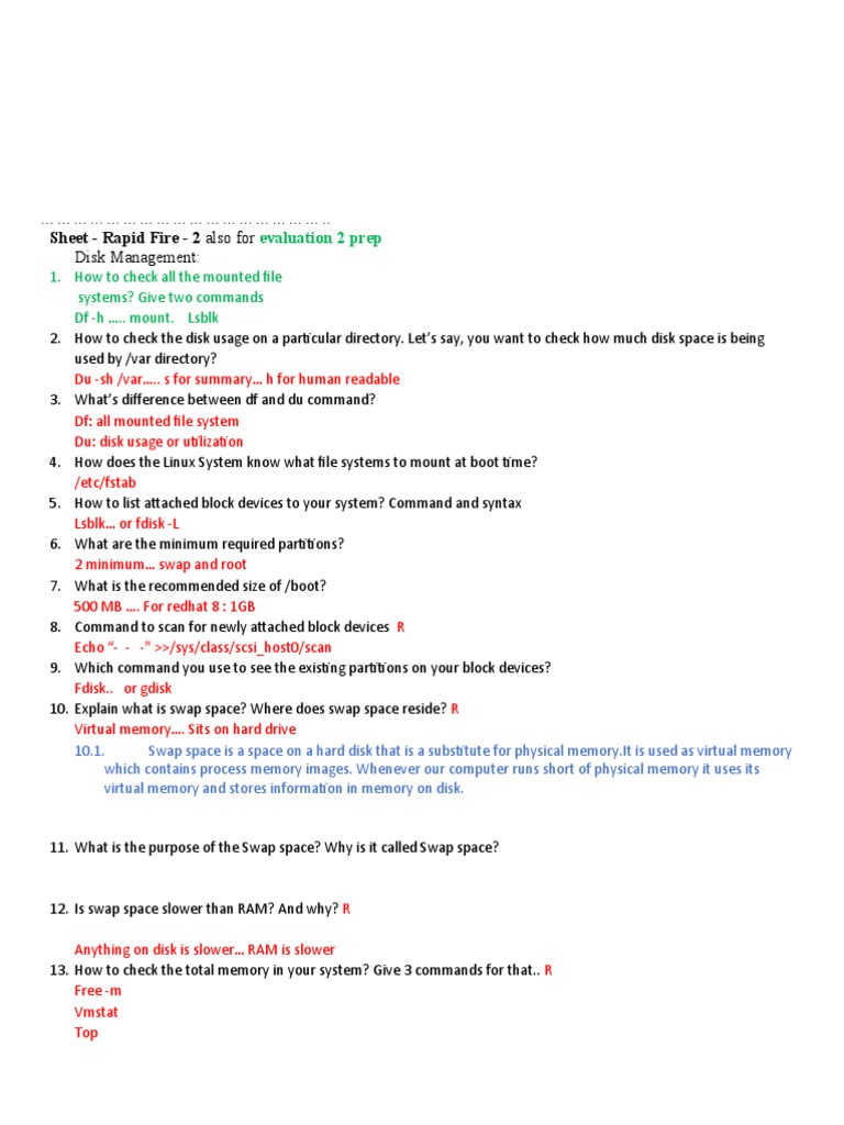 Linux Admin Answers - Eval-2-Prep | PDF