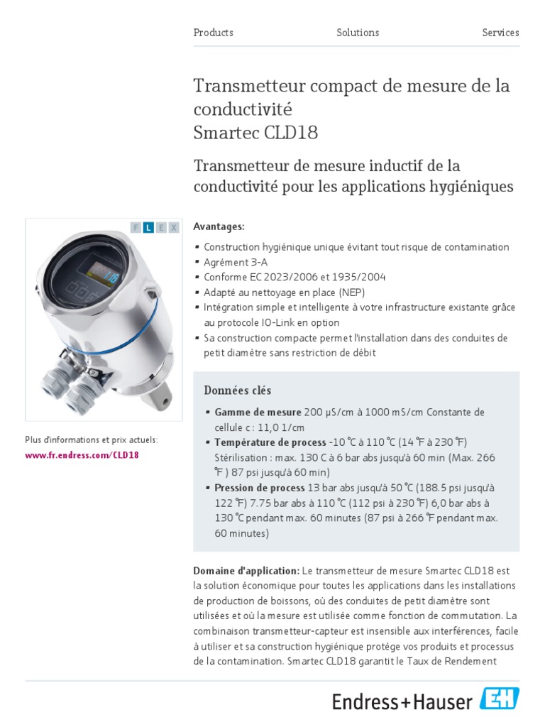 Endress-Hauser Smartec CLD18 FR | PDF