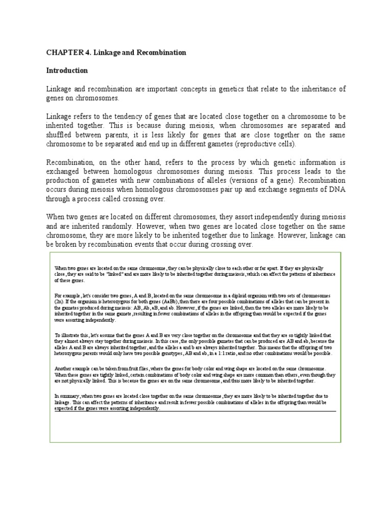 Linkage vs. Recombination in Genetics | PDF | Genetic Linkage | Genetic ...