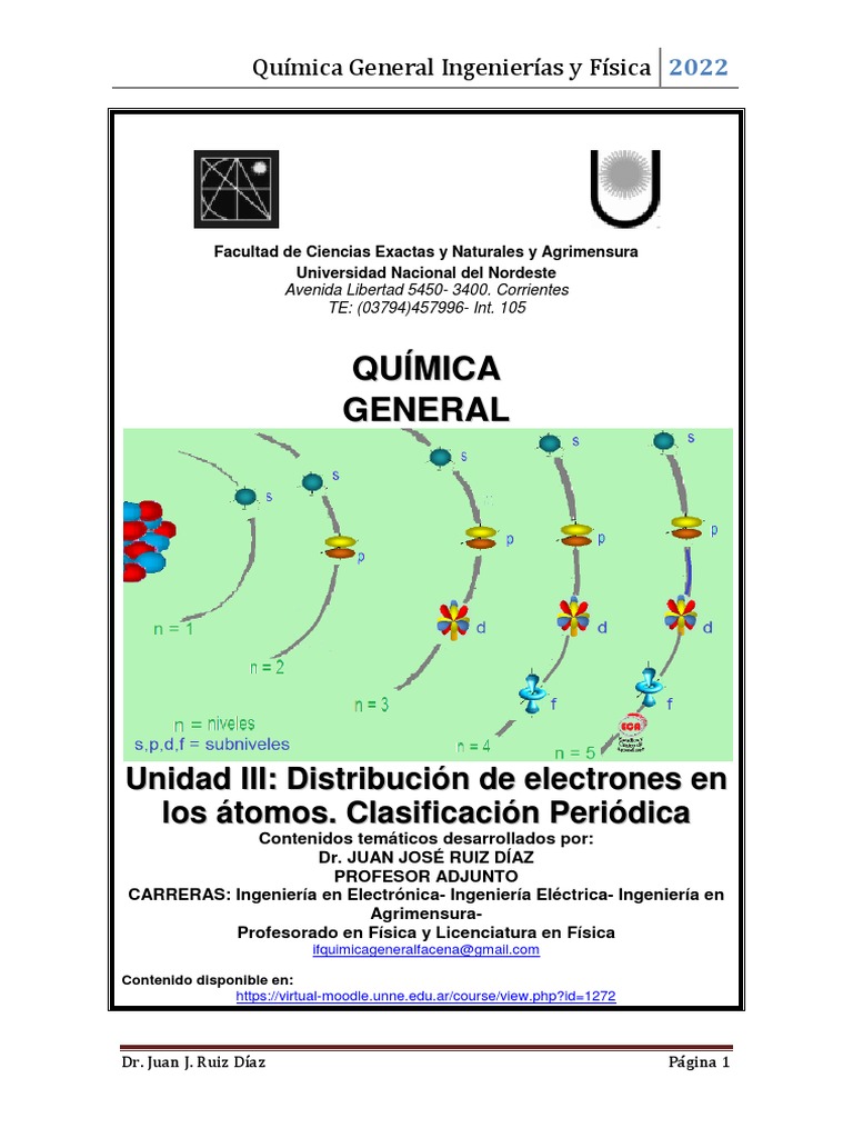 Unidad III. Distribución de Electrones en Los Átomos - AT | PDF