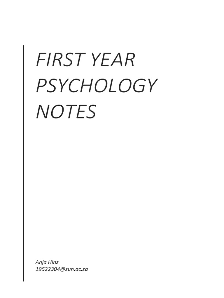 Psychology First Year PDF | PDF