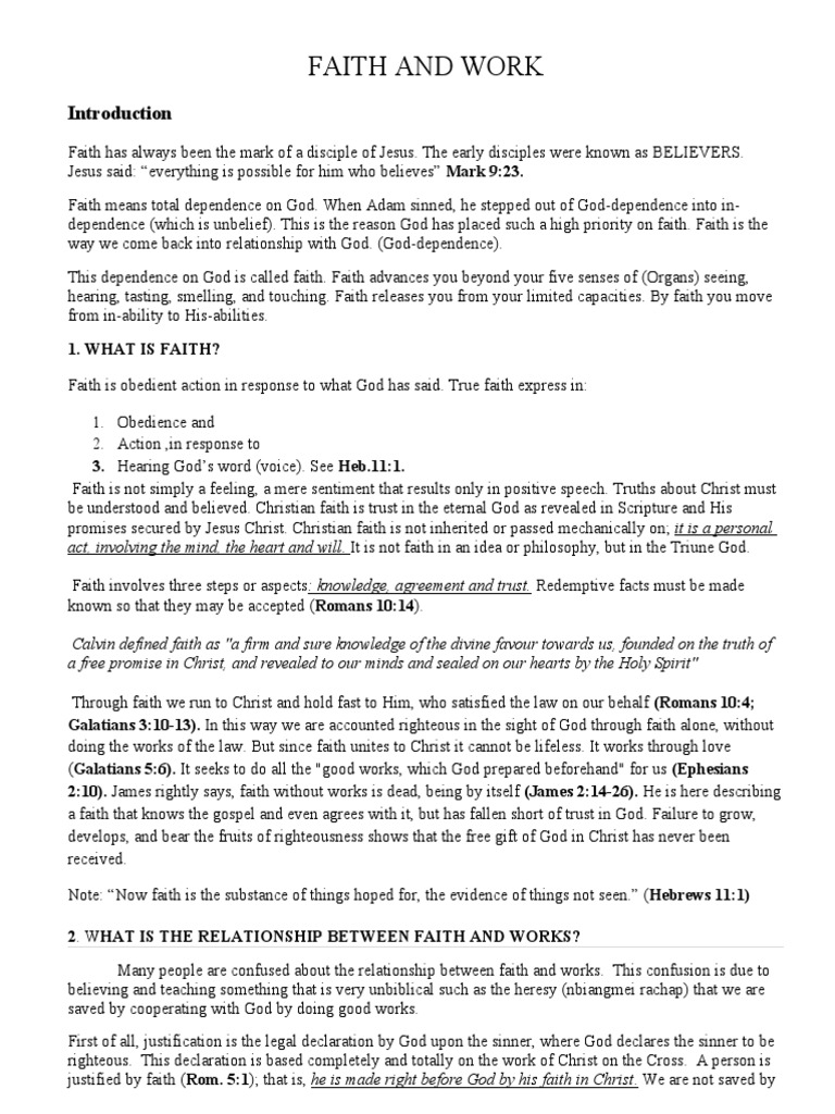 FAITH VS WORK | PDF