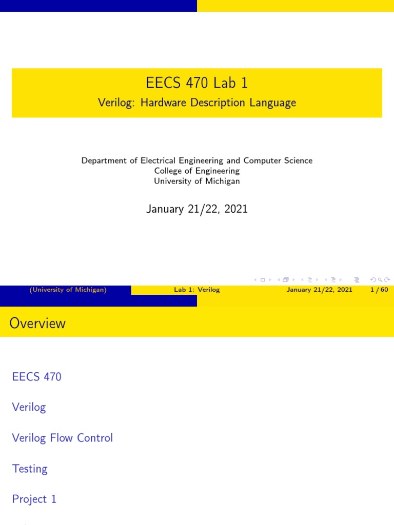 EECS 470 Lab 1: Verilog: Hardware Description Language | PDF ...