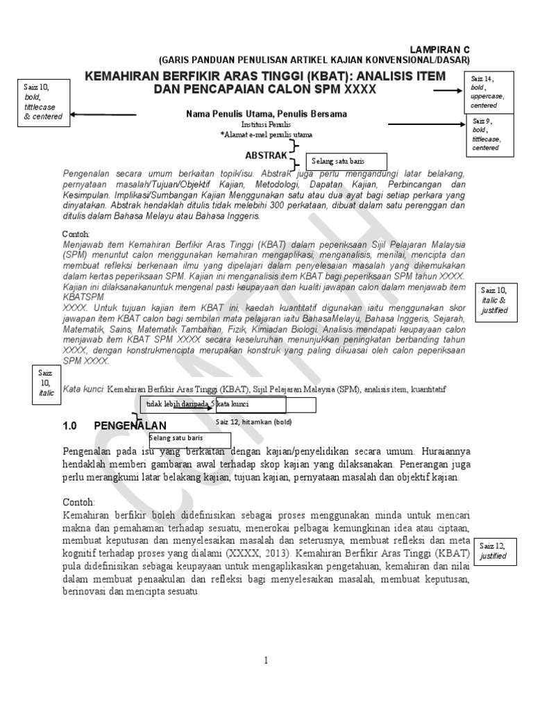LAMPIRAN_C_GARIS_PANDUAN_PENULISAN_ARTIKEL_KAJIAN_KONVENSIONAL_DASAR-2 ...