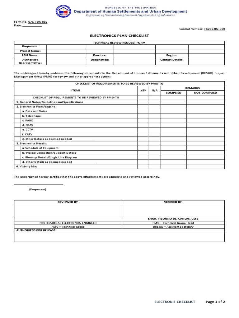 Checklist Electronics Design Documents | PDF