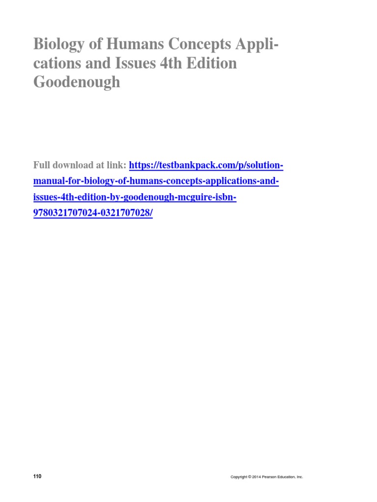 Biology of Humans Concepts Applications and Issues 4th Edition ...