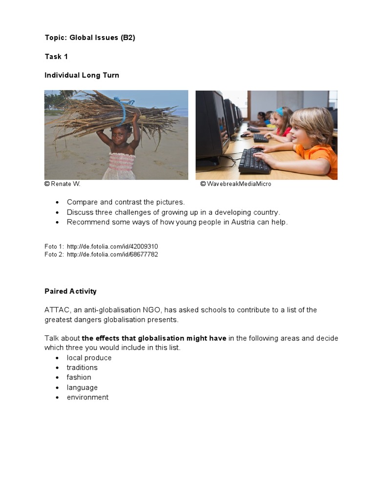 Matura Englisch - Speaking Beispielaufgaben | PDF