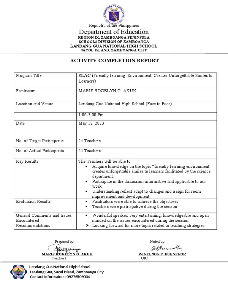Rogelyn Slac For All | PDF | Learning | Teachers