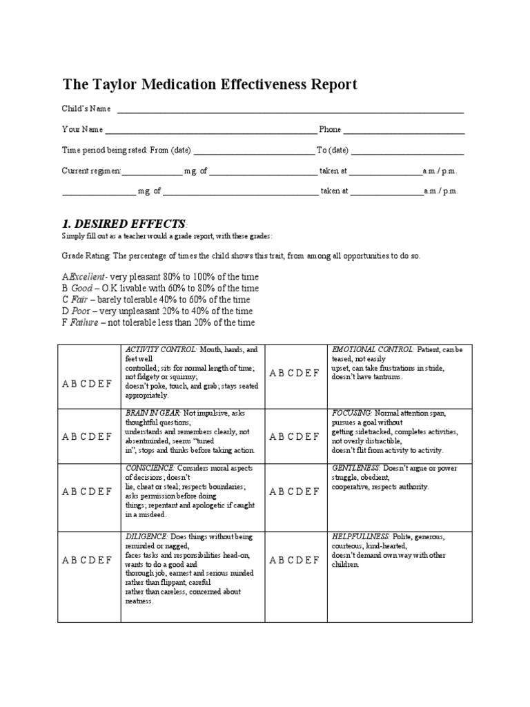 Taylor Medication Effectiveness | PDF | Abnormal Psychology | Human ...