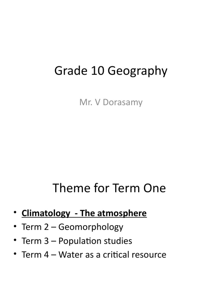 TERM 1climatology grade 10 geography | PDF | Atmosphere Of Earth ...