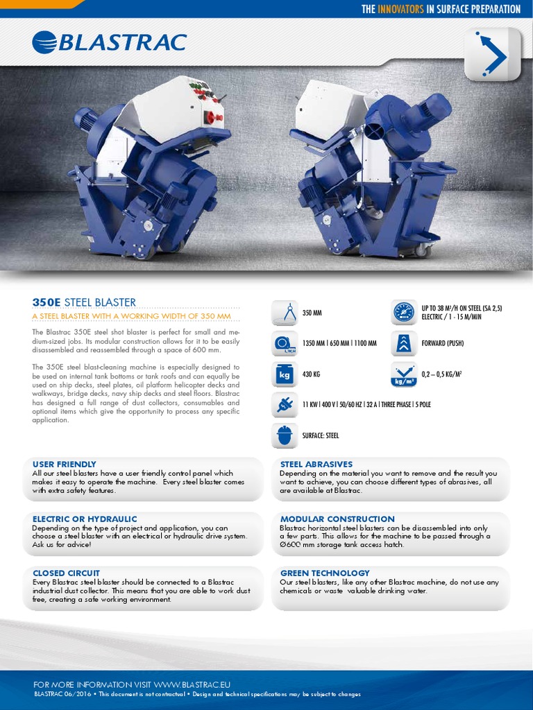 Blastrac_SteelBlaster_350E - ENG_LR (1) | PDF