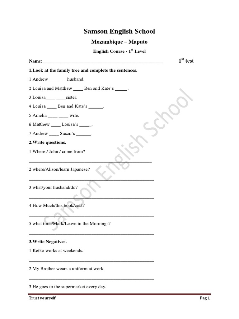 1st Test Last Version | PDF