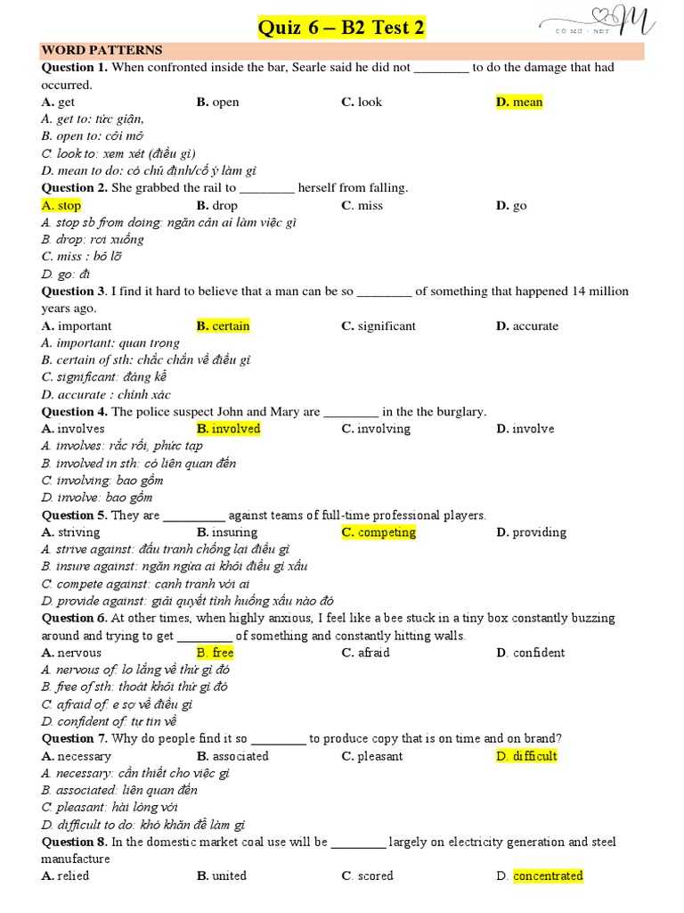 B2 Test 2 | PDF