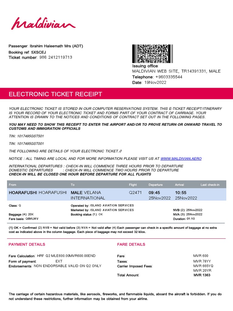 Your Electronic Ticket-EMD Receipt | PDF