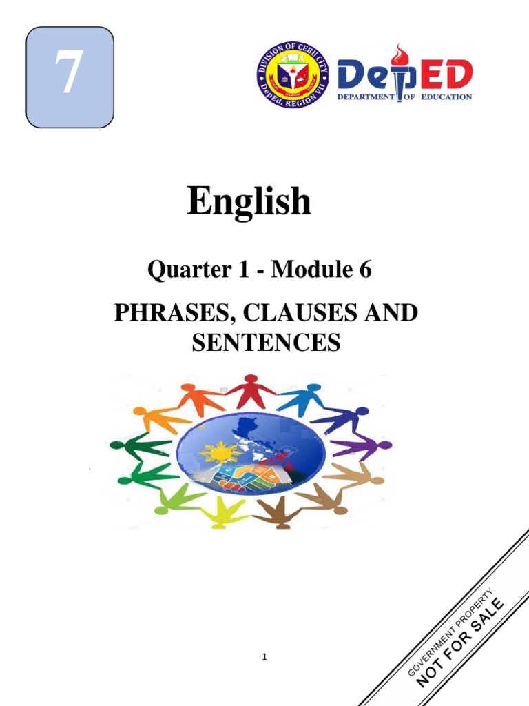ENGLISH7-Q1-M6-Sentences-phrases & Clauses | PDF