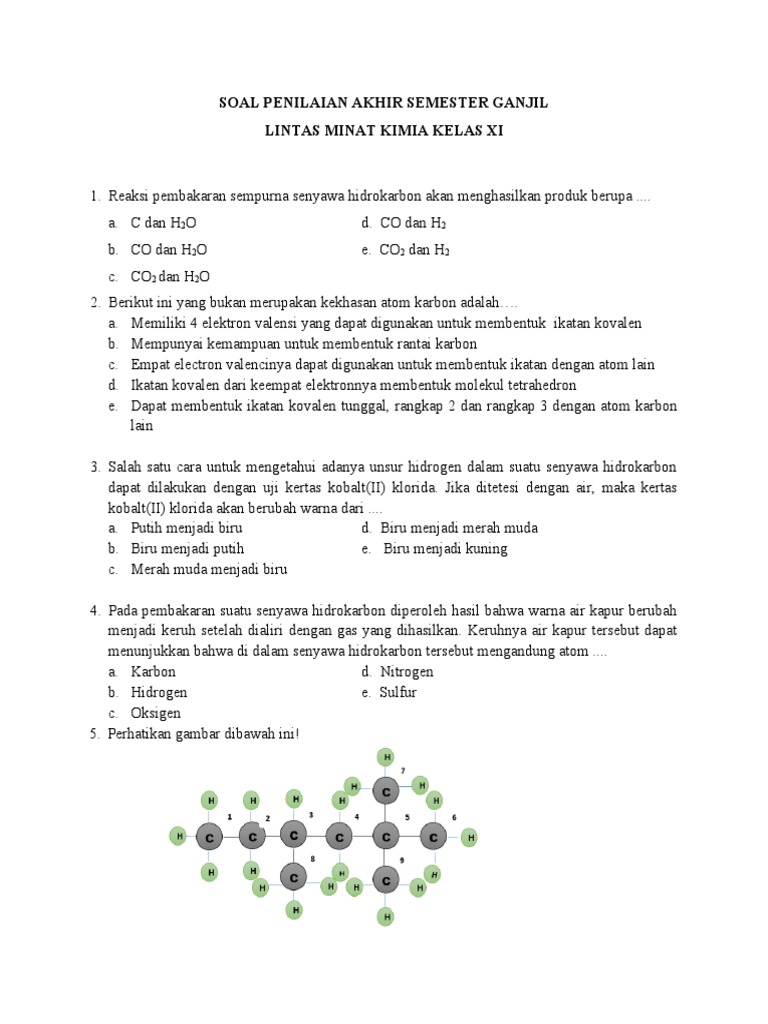 SOAL LATIHAN PAT XI (Materi Semester Ganjil) | PDF