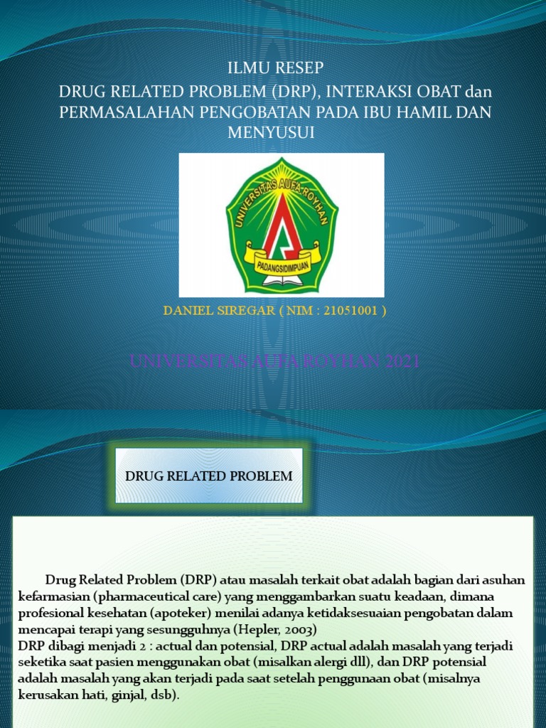 Ilmu Resep Drug Related Problem (DRP), Interaksi Obat Dan Permasalahan ...