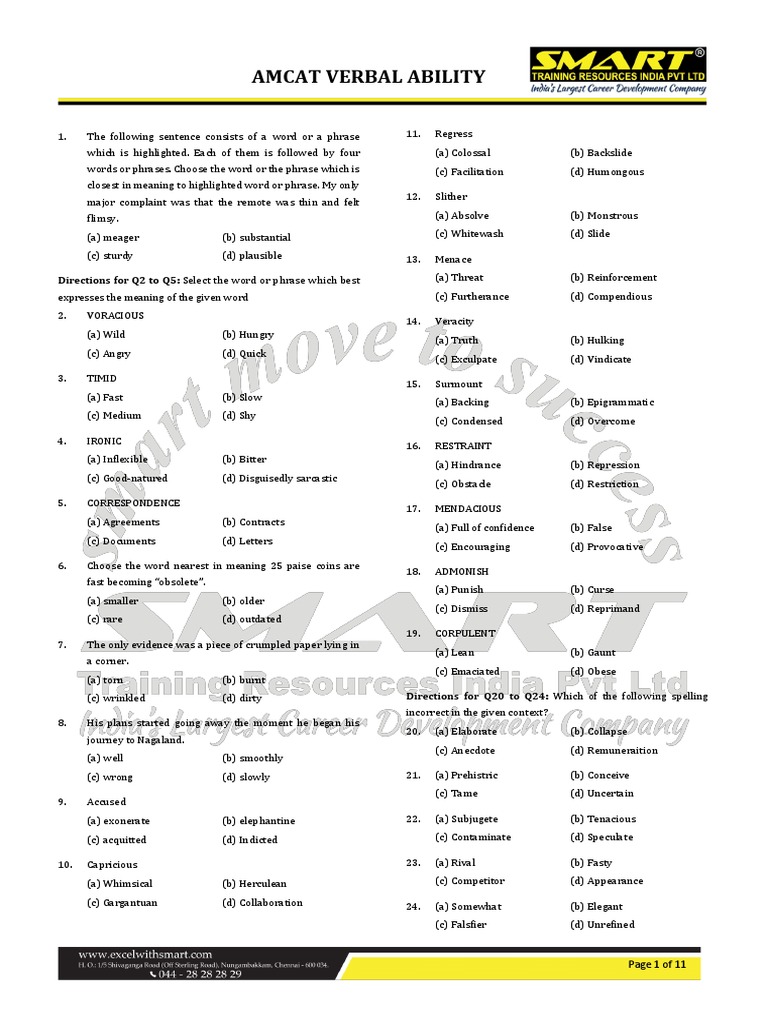 RMK College IIIrd Yr AMCAT Verbal Ability | PDF | Intel | Microsoft