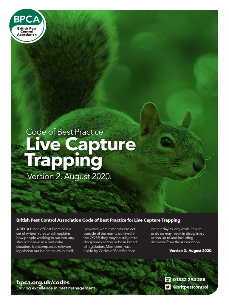 BPCA Code of Best Practice For Live Capture Trapping V2 August 2020 | PDF