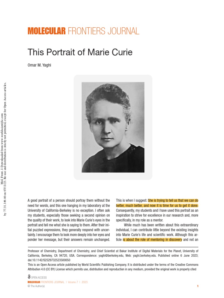 This Portrait of Marie Curie | PDF