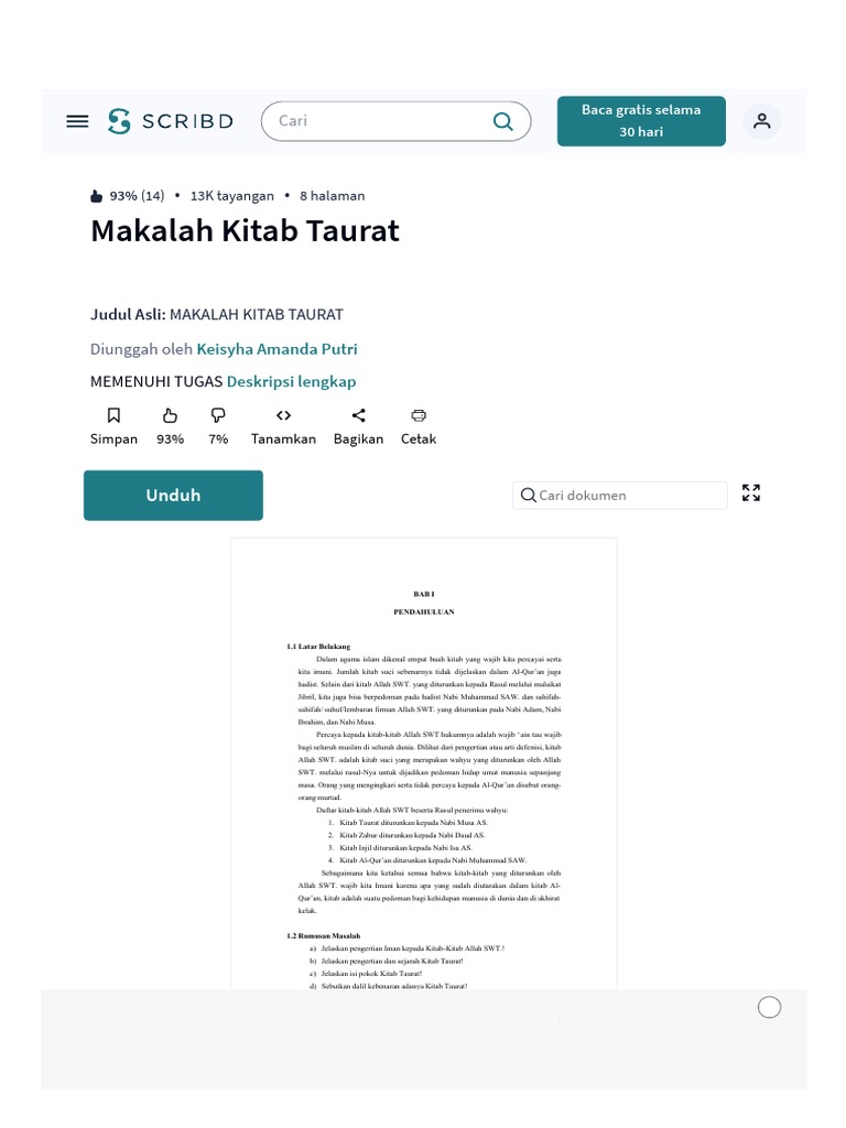 Makalah Kitab Taurat _ PDF181921 | PDF