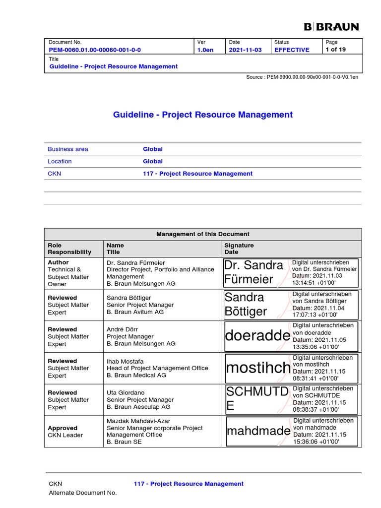 Guideline - Project Resource Management | PDF | Resource Management ...