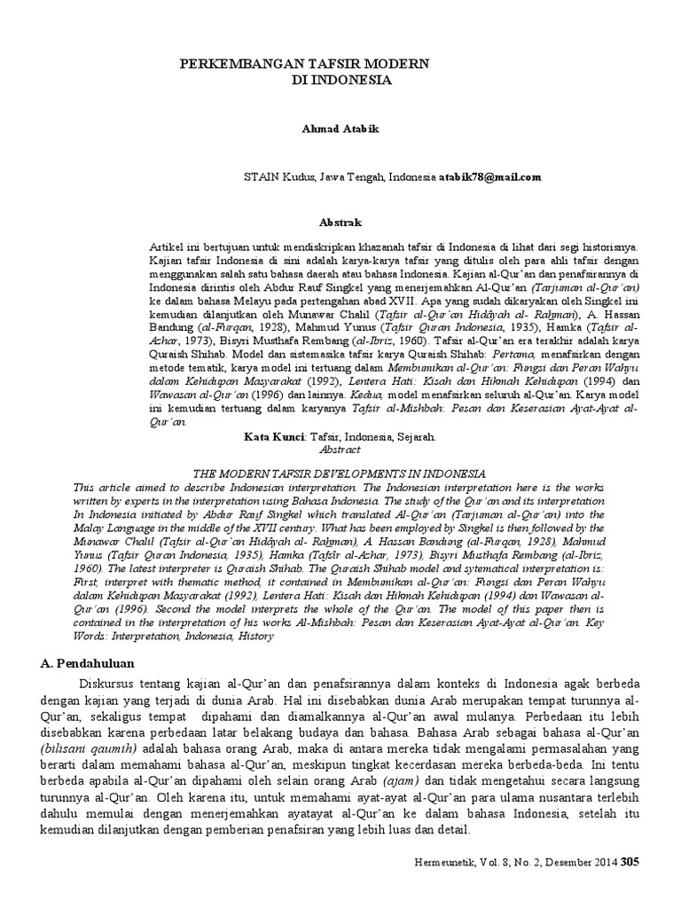 Perkembangan Tafsir Modern | PDF | Agama & Spiritualitas