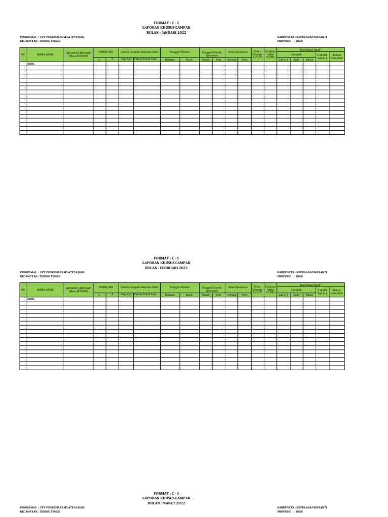 Format C-1 Campak New | PDF