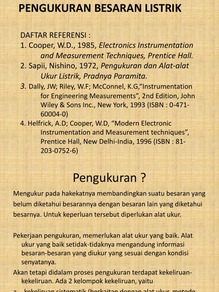 Pengukuran Besaran Listrik dan Standar | PDF | Metode & Bahan Ajar ...