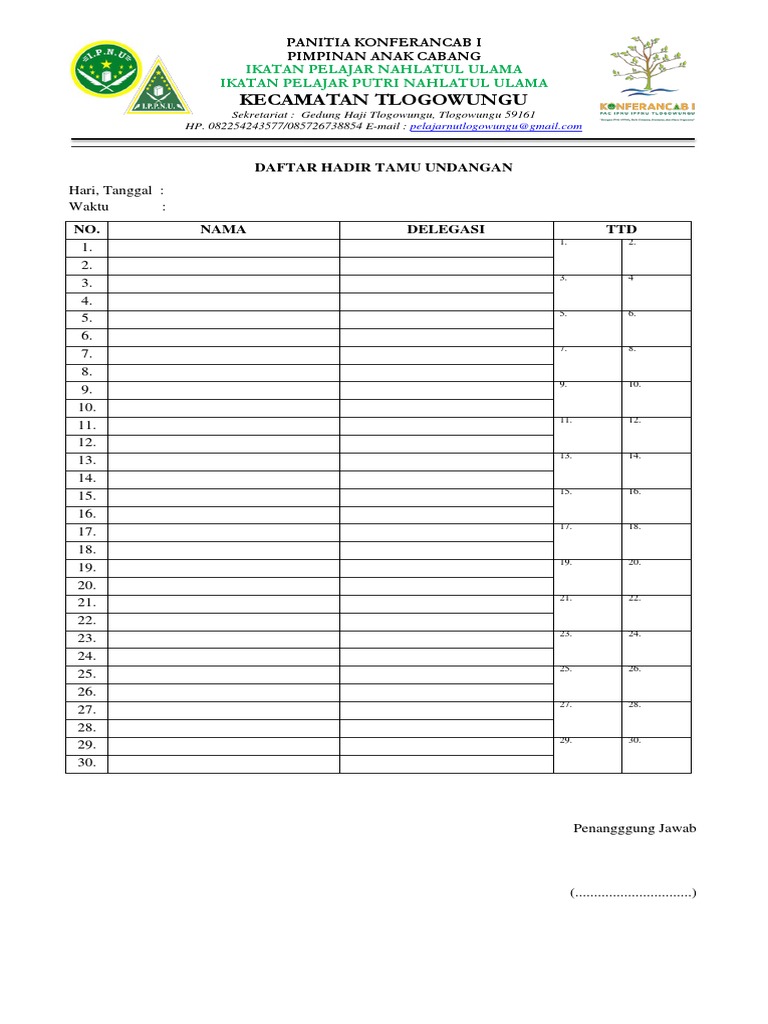 Daftar Hadir Tamu Undangan | PDF