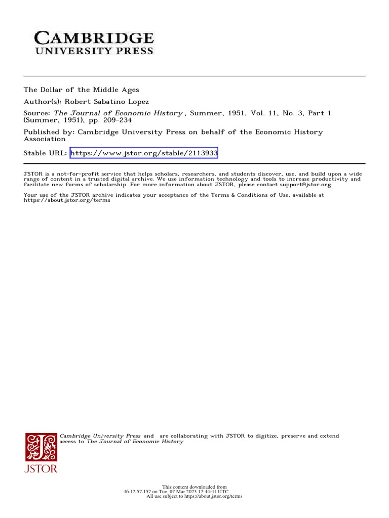 The Dollar of The Middle Ages | PDF | Money | Currency
