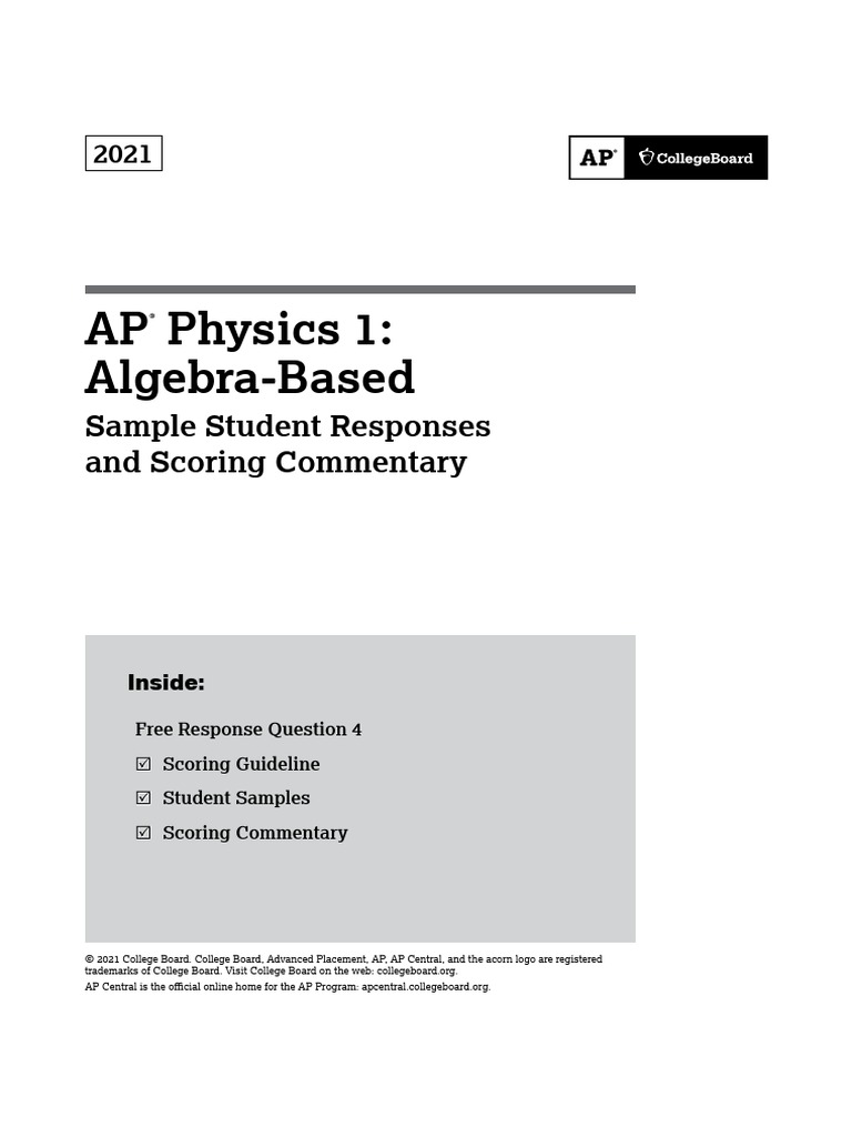 AP Physics 2021 FRQ Answer | PDF